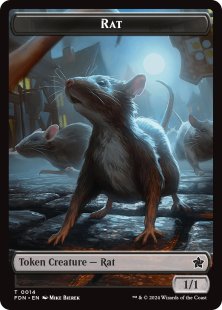 Rat token (#14) (foil) (1/1) - Foundations | Bazaar of Magic
