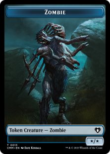 Zombie token (#13) (foil) (*/*) - Commander Masters | Bazaar of Magic